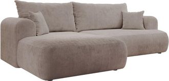 Selsey Selsey Ovo Cord - Ecksofa Schlaffunktion, Bettkasten, Cordstoff, links, Beige