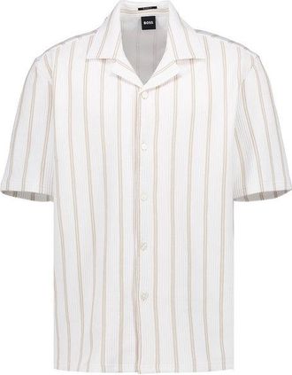 HUGO BOSS Herren Kurzarmhemd beige Jersey