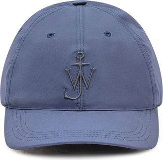 J.W.Anderson Homme, Accessoires, Bleu, Taille: ONE Size Waxed Cotton Baseball Cap