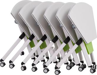 Generic Tragbarer Klapptisch, klappbarer Konferenztisch, mobiler Schulungstisch, Seminartisch mit ger&auml;uschlosen, feststellbaren Rollen, Schallschutzwand und S