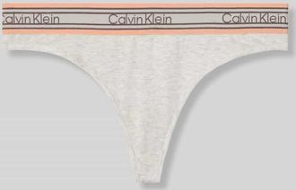 Calvin Klein Underwear String aus Baumwoll-Mix mit Logo-Bund