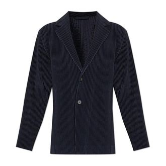 Issey Miyake Homme, Vestes, Bleu, Taille: XL Blazer Pliss&eacute;