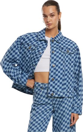 Urban Classics Damen Jeans Jacke Ladies 80s Oversized Laser Printed Denim Jacket, l&auml;ssige Jeansjacke f&uuml;r Frauen, Oversized Fit