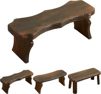 Generic Hocker Holz 43/60 cm Sitzhocker Flur Garderobenhocker Holzhocker Landhausstil - Massivholz Sitzbank Schuhbank Eckbank Holzbank - Pflanzenhocker, Rusti