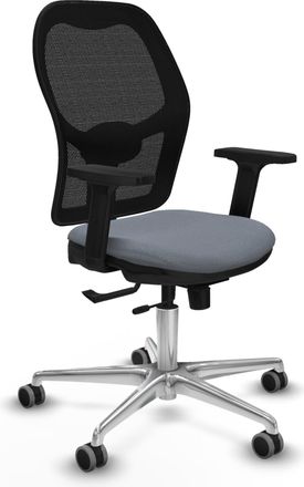 Piqueras y Crespo Schreibtischstuhl, verstellbare Armlehne, h&ouml;henverstellbare Lendenwirbelst&uuml;tze, ausgestattet mit Syncro/Traslack und Schaumstoff, Schwarz/Grau