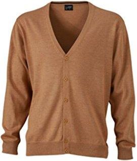 James & Nicholson Cardigan classique en coton (XXL, chameau)