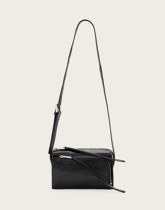 AllSaints Marlo sac bandouli&egrave;re portefeuille en cuir noir