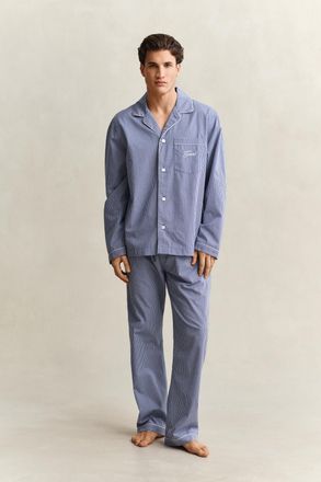 GANT Herren Gingham Pyjama aus Popeline (XXL) COLLEGE Blau
