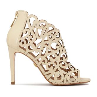 Kazar Femme, Chaussures, Beige, Taille: 39 EU Bottines peep toe cr&egrave;me avec motif ajour&eacute;