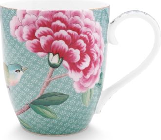 Pip Studio Blushing Birds Henkelbecher XL blau 0,45 l