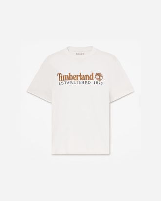 Timberland Kurzarm-T-Shirt mit Established 1973-Stickerei f&uuml;r Herren in Wei&szlig;, Herren, Wei&szlig;, Gr&ouml;&szlig;e