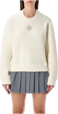 Casablanca Femme, Sweatshirts et sweats &agrave; capuche, Blanc, Taille: 40 FR SweaT-shirt Molleton Ras du Cou