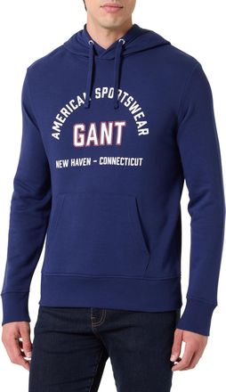 GANT Herren Printed Graphic Hoodie Kapuzenpullover, Persian Blue, M