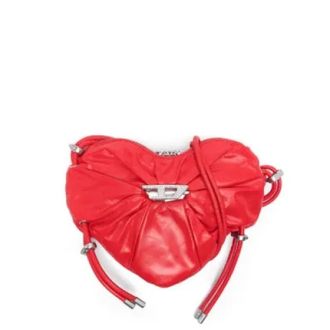 Diesel Femme, Sacs, Rouge, Taille: ONE Size Scrunch-D Heart Shoulder Bag