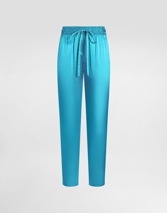 Dolce & Gabbana Hose Mit Gummizugbund Aus Seidensatin - Frau Hosen Und Shorts Gr&uuml;n 46