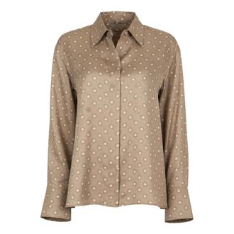Max Mara Femme, Blouses et Chemises, Gris, Taille: 34 FR Urna Silk Printed Shirt