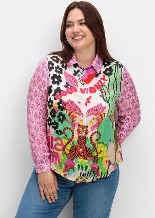 Sheego Klassische Bluse Hemdbluse Langarm