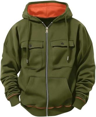 Generic Sweat &agrave; capuche l&eacute;ger uni pour homme 2026 avec fermeture &eacute;clair 1/4 - Sweat &agrave; capuche d&eacute;contract&eacute; &agrave; manches longues avec v&ecirc;tements pour entra&icirc;nement i