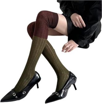 Generic Chaussettes longues en coton pour femme, G, Taille Unique