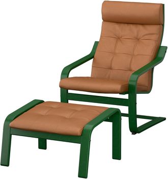IKEA PO&Auml;NG Sessel und Hocker