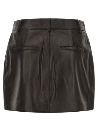 P.A.R.O.S.H. Lambskin Leather Skirt - Brown