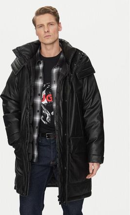 HUGO BOSS Jacke aus Kunstleder Misian2441 50522494 Schwarz Relaxed Fit