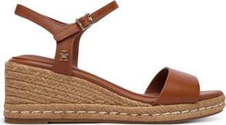 Tommy Hilfiger Espadrilles Tommy Hilfiger Th Monogram Leather Wedge Espadrilles FW0FW09340 Braun