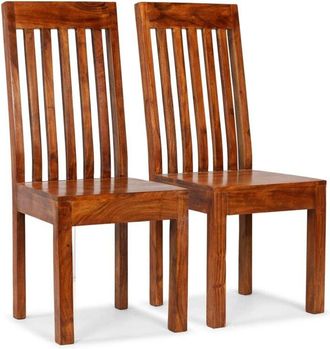 vidaXL Vidaxl - Esszimmerst&uuml;hle 2 Stk. Massivholz mit Honigfarbenem Finish