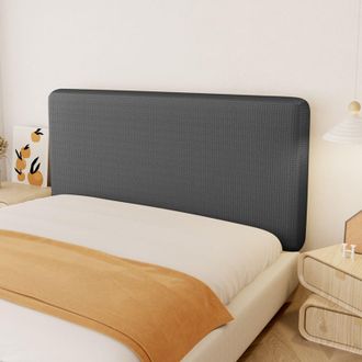 Generic Stretch Kopfteil Bezug King Queen Full Size Hochelastischer Bettkopfteil Bezug Staubdichter Schutzh&uuml;lle f&uuml;r Schlafzimmerdekoration Dunkelgrau L&auml;nge de