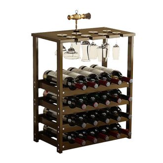 Generic Freistehendes Weinregal, Weinglashalter, Mehrschichtiges Design, Robust und Langlebig, Einfache Montage, Geeignet f&uuml;r Hausbars, K&uuml;chen und Wohnzimmer