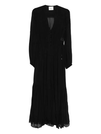 Isabel Marant robe mi-longue Briane à design plissé - Noir