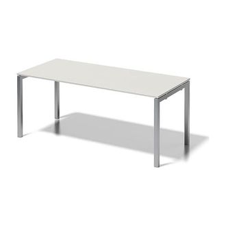 Bisley Cito Schreibtisch, 740 mm h&ouml;henfixes U-Gestell, Metall, Gw355 Dekor Grauwei&szlig;, Gestell Silber, 80 x 180 x 85 cm