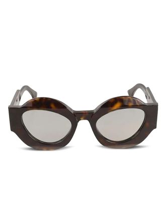 Kuboraum lunettes de soleil X22 à monture ronde - Marron