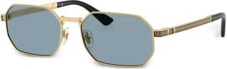 Versace Homme, Accessoires, Jaune, Taille: 54 MM Rectangle Lunettes de soleil