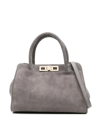 Fabiana Filippi sac cabas en daim &agrave; anse sur le dessus - Gris