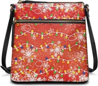 Coloranimal Sac &agrave; main &agrave; bandouli&egrave;re Corss pour femme - Sac &agrave; bandouli&egrave;re - Sac &agrave; bandouli&egrave;re - Sac &agrave; main de No&euml;l imperm&eacute;able, Flocon de neige de No&euml;l