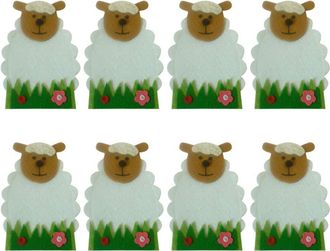 Valiclud Geschirrtuch Ostern Bestecktasche Besteckhalter Grün Schaf Besteckbeutel Filz Besteckhülle Messer Geschirr Tasche Beutel Ostern Frühling Hochzeit Tisc