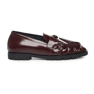 Pinko Rote Lederschuhe mit Flacher Sohle - - Shoes - Damen - Braun - 41 EU