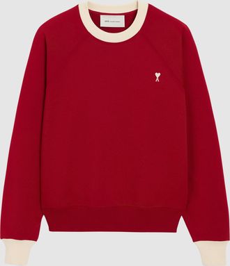 Ami Sweatshirt Off White Ami De Coeur Rouge Rubis Ivoire