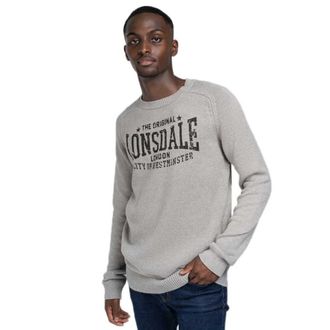 Lonsdale Mens TALGARREG Pullover Sweater, Marl Grey, Extra Large