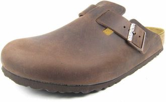 Birkenstock Classic Boston Leder 860133, Clogs, Braun (Habana 5326), 37 EU (4.5 UK)