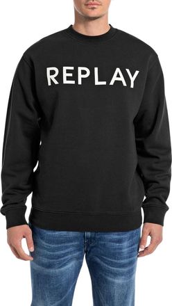 Replay Herren Sweatshirt Oversized, Schwarz (Black 098), 3XL
