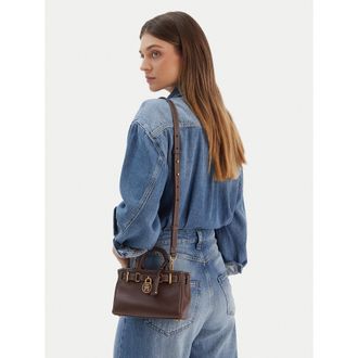 Tommy Hilfiger Handtasche Tommy Hilfiger American Icon Micro Tote Leather AW0AW18167 Braun