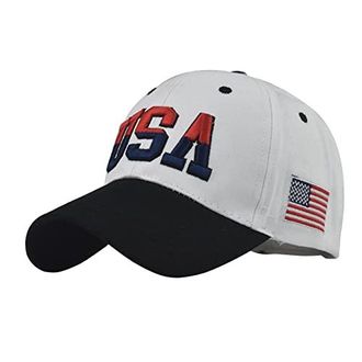 Generic Cocila Hommes Femmes Neutre Summer America Drapeau Casquettes De Baseball Chapeau RéGlable VisièRes Casquette Tartan (White One Size) Casquette Grande