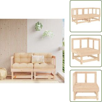 vidaXL The Living Store - Garten-Ecksofas 2 Stk. Massivholz Kiefer - Gartenecke - Holzsessel - Gartenm&ouml;bel - Esszimmerset - Lounge Set
