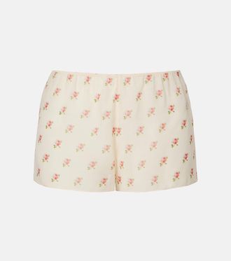 Khaite Short Tilly en soie &agrave; fleurs