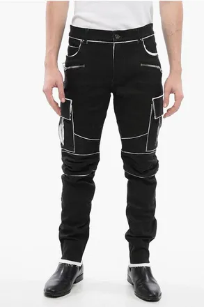 Balmain Coated Cotton Cargo Pants with Contrasting Details size 32