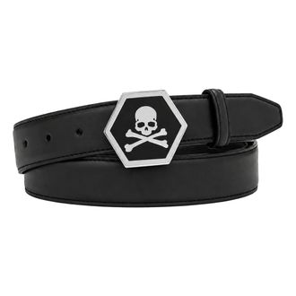 Philipp Plein Lederg&uuml;rtel Totenkopf - - Accessories - Herren - Schwarzk - 95 CM