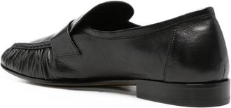 The Row Low-Top Leather Sneaker - Black