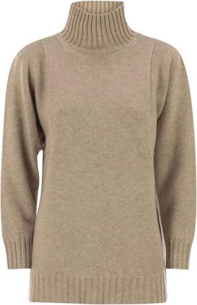 Max Mara Femme, Pulls, Beige, Taille: 38 FR Aceti Turtleneck Jumper